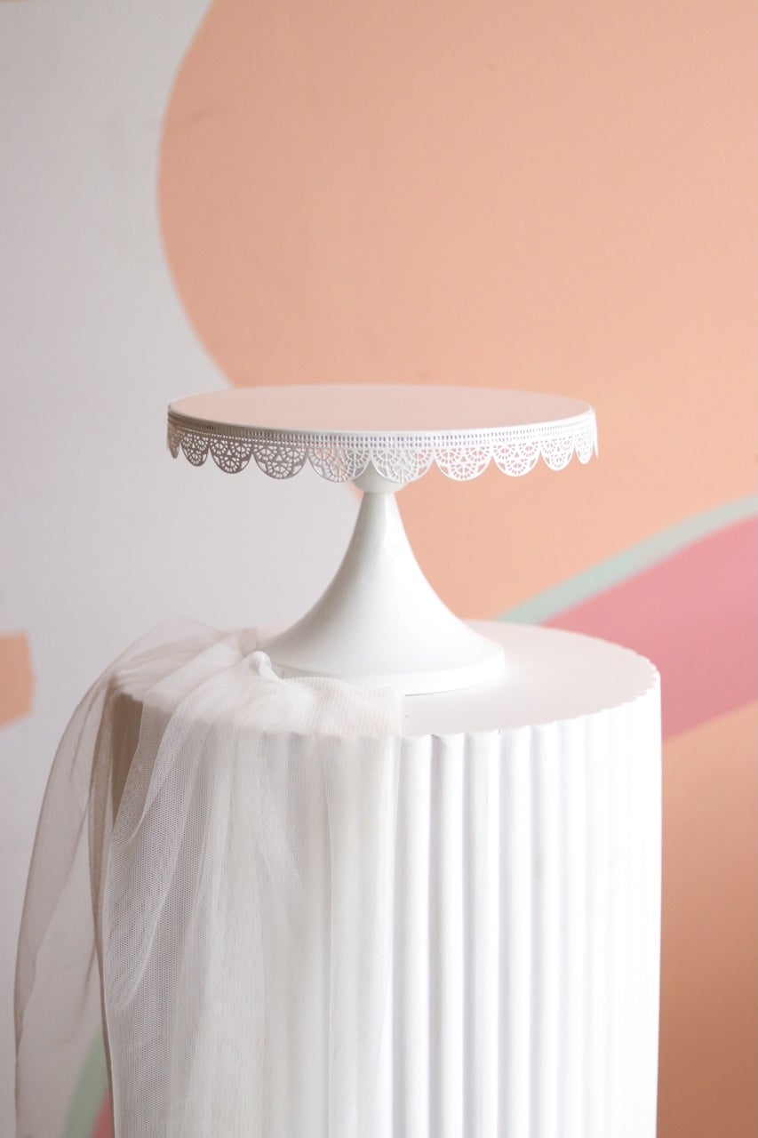 PROP HIRE - White Scallop Cake Stand | Miss Noble Melbourne: Specialty ...